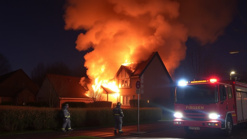 Grote brand verwoest woning aan Artillerieweg in Uden